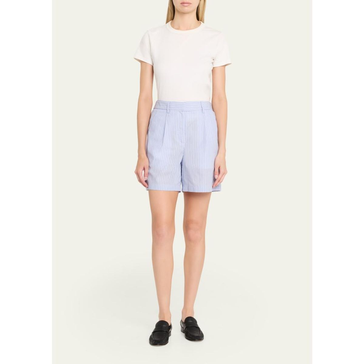 TWP henry st shorts in spaced shirt striping